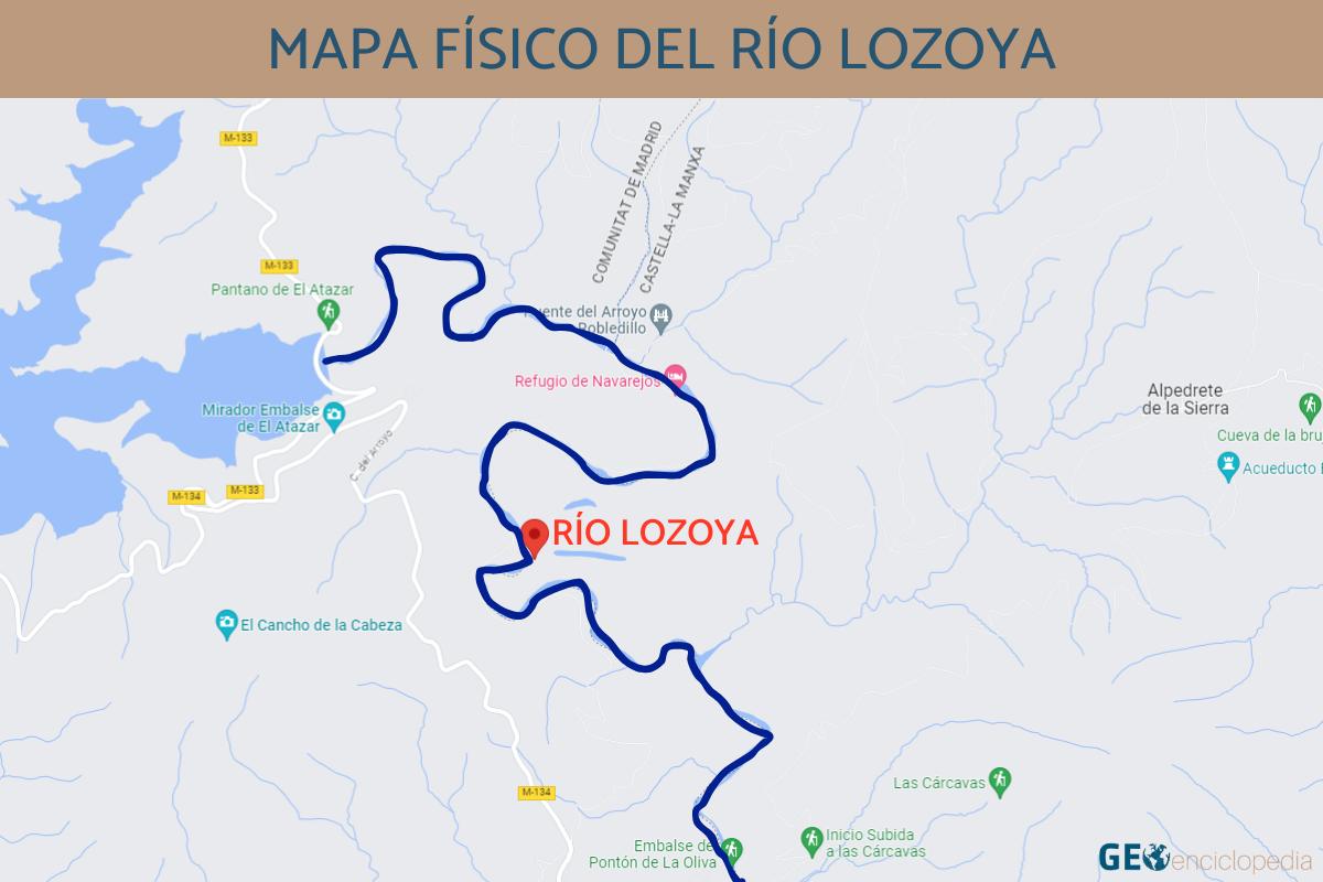 Río Lozoya - Mapa, nacimiento y desembocadura