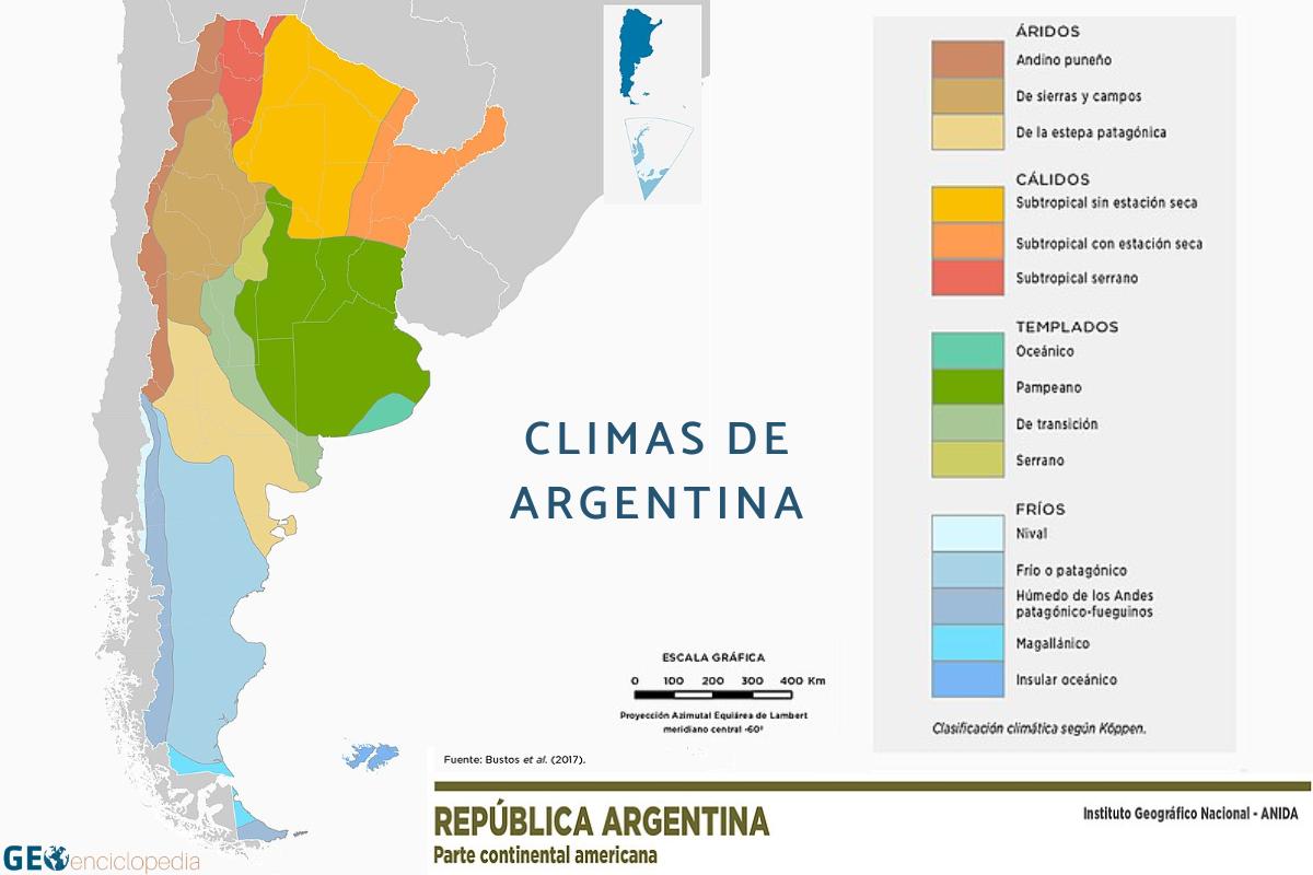 Climas de Argentina: cuáles son y cómo son - Mapas y resumen